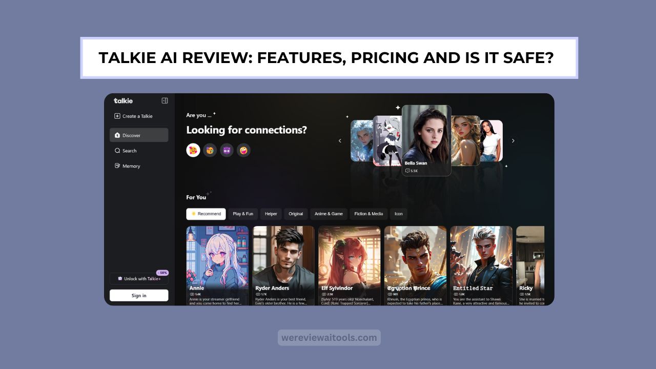 Talkie AI Review: Features, Pricing and Is it safe? - wereviewaitools